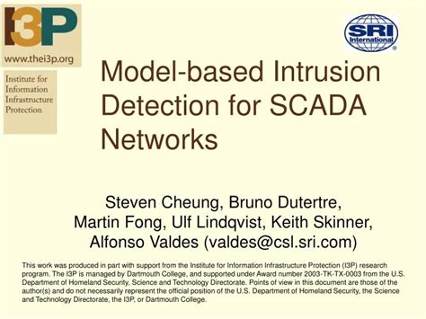 ppt model based intrusion detection for scada networks powerpoint