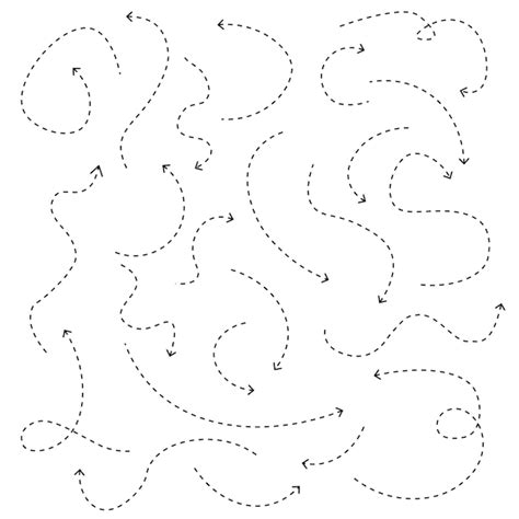 Premium Vector Dotted Arrows Vector Set Hand Drawn Curved Arrows