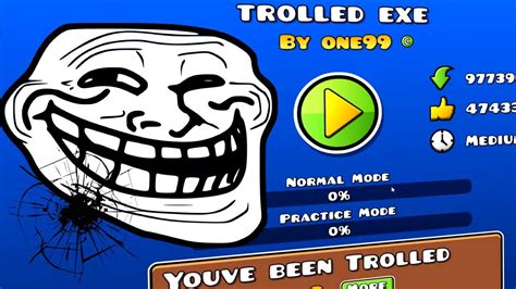 TROLLED EXE MADE ME RAGE GEOMETRY DASH YouTube