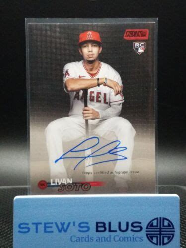 2023 Topps Stadium Club Livan Soto Auto Red 50 Angels Rc Ebay