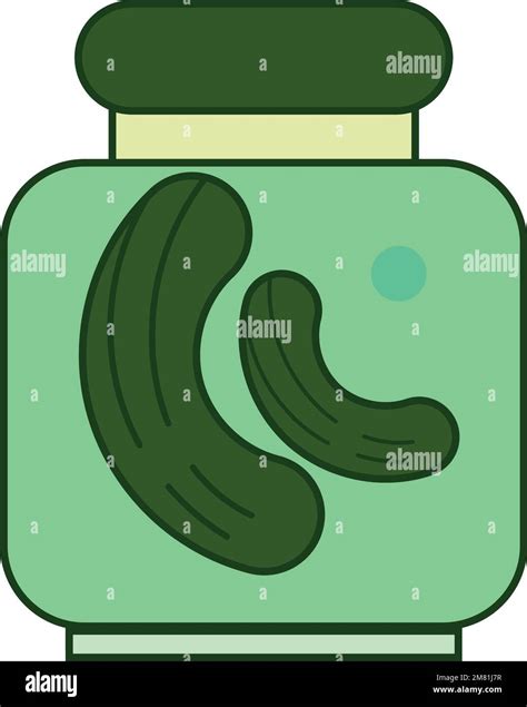 Isolated Colored Pickels In A Jar Icon Flat Design Vector Stock Vector Image And Art Alamy