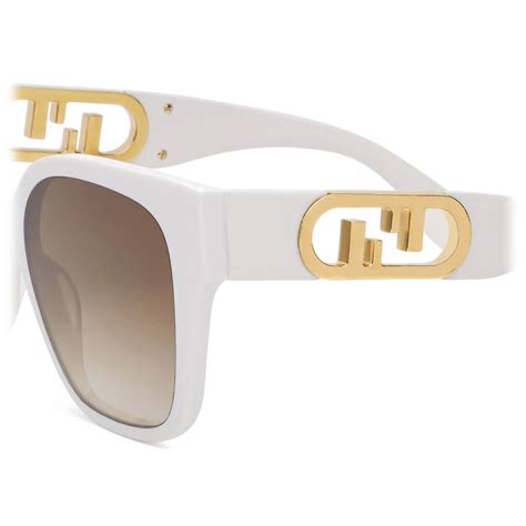 Fendi Fendi Olock Square Sunglasses White Sunglasses Fendi