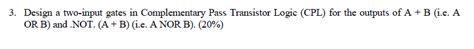 Solved 3 Design A Two Input Gates In Complementary Pass