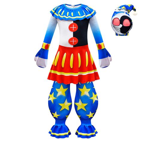 يتوهم هالوين زي للأطفال Sundrop Fnaf الشمس مهرج بذلة قناع تأثيري أنيمي