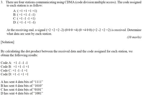 Please Show Detail Steps And Explain Thanks 3 There Are Four Stations Communicating Using Cdma