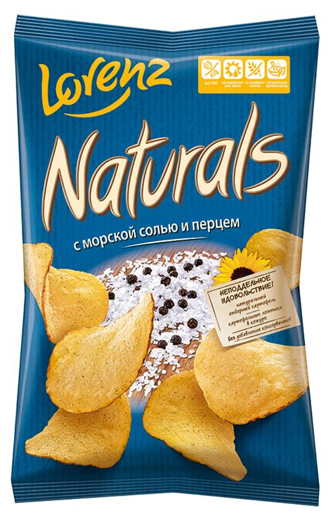 Чипсы Naturals с морской солью и перцем 100г