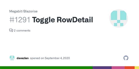 Toggle Rowdetail · Issue 1291 · Megabitblazorise · Github