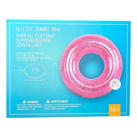 Clear Pink Iridescent Glitter Inflatable Jumbo Tube Pool Float Aura