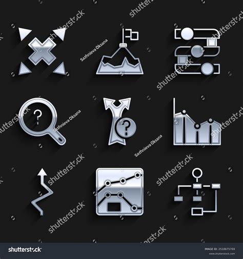 Set Arrow Graph Chart Diagram Hierarchy Stock Vector Royalty Free