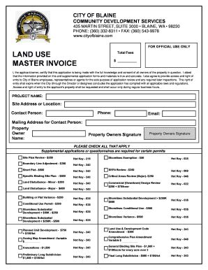 Fillable Online Ci Blaine Wa LAND DISTURBANCE PERMIT APPLICATION PACKET