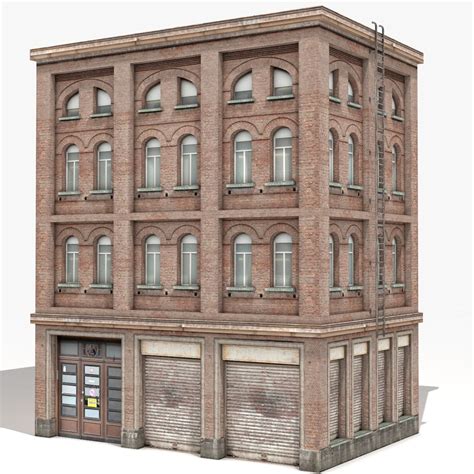 free low poly building free 3d model fbx obj mtl free3d
