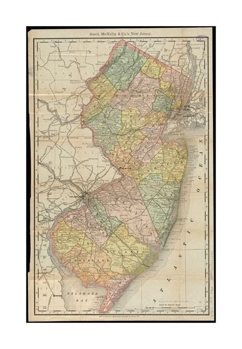 1889 Map New Jersey Rand Mcnally And Co S New Jersey Rand Mcnally And