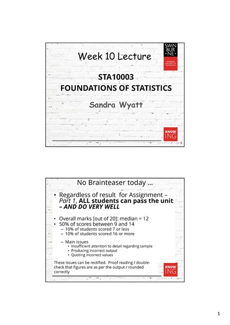 Sta10003 Wk 10 2019 Lecture Sw Week 10 Lecture Sta10003 Foundations
