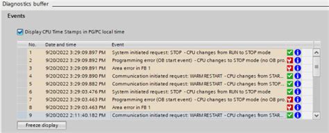 Tia Portal Basics Plc Failed To Start Using The Diagnostics Buffer