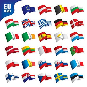 Flags Of The European Union Vector Illustration State European United