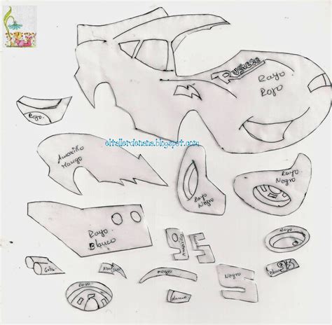 Rayo Macqueen Cars Molde El Taller De Nana