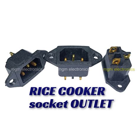 1pc Rice Cooker Socket Outlet 3pins With Threaded Terminal Shopee