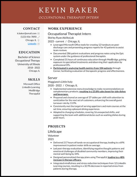 Occupational Therapist Resume Examples Free To Try Today