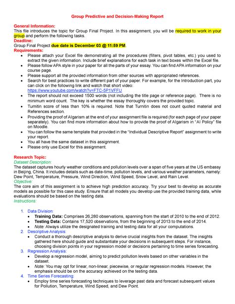 Group Final Project Topic Group Predictive And Decision Making