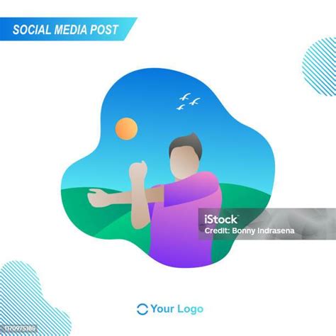 남성 캐릭터 스포츠 활동 스포츠를하는 사람들 요가 운동 피트니스 다른 포즈에서 운동 스트레칭 건강한 라이프 스타일 소셜 미디어 템플릿을위한 만화 플랫 벡터 일러스트레이션