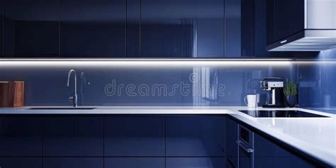 Modern Kitchen Design Features Indigo Cabinets Beautifully Paired With