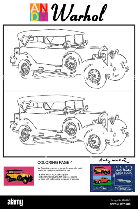Andy Warhol Coloring Page Stock Photo Alamy
