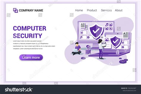 Modern Flat Design Concept Computer Security Stock Vector Royalty Free Shutterstock