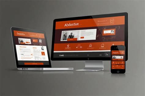 Responsive Web Design Adaptive User Interface Digital Devises Laptop