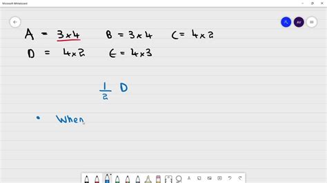 Let A B C D And E Be Matrices With The Following Sizes A 3 ×4 B