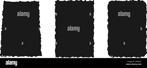 Torn Paper Frame Setcollection Of Black Sheet Wallpaper With Jagged Edges Ripped Grunge