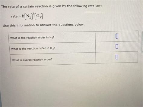 Solved The Rate Of A Certain Reaction Is Given By The