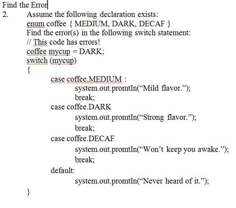 Solved Find The Error Assume The Following Declaration