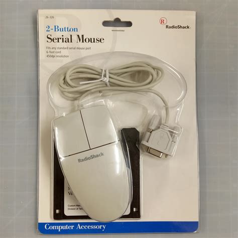 Used Nos Nib Radio Shack 2 Button Serial Mouse With 35 Driver Disk