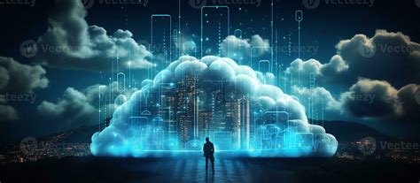 Cloud Tech And Edge Computing Technology Concepts With Cybersecurity