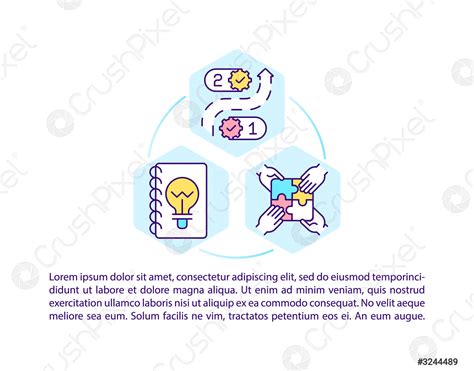 Problem Solving Strategy Concept Line Icons With Text Stock Vector Crushpixel