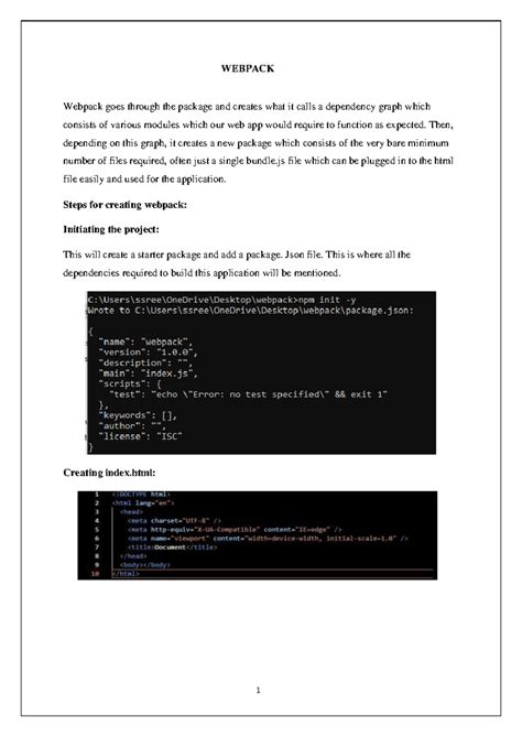 Working With Webpack Class Notes Webpack Webpack Goes Through The Package And Creates What