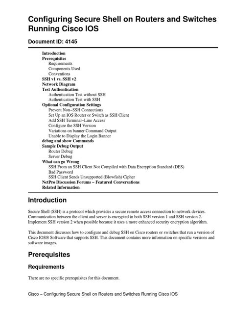 ssh configuration on cisco routers pdf secure shell cryptography