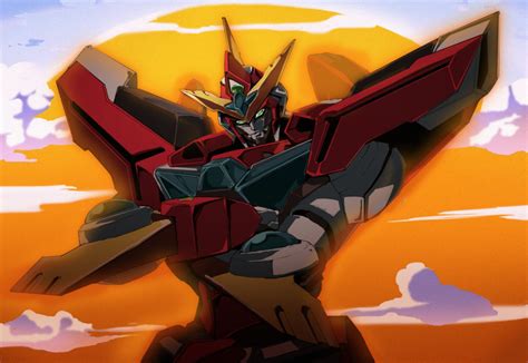 Safebooru Bravern Clouds Crossed Arms Evening G Gundam Gundam Highres