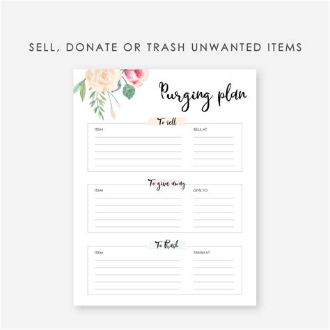 Konmari Decluttering Printable Konmari Printable Marie Kondo Printable