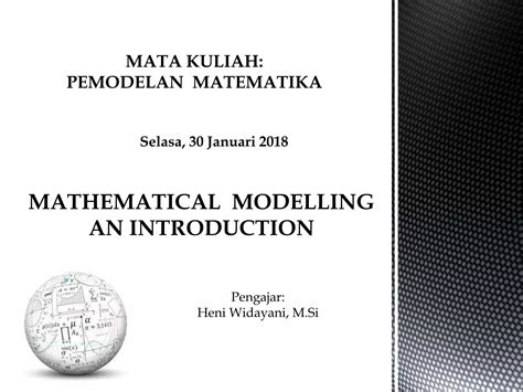 An Introduction To Mathematical Modelling Ppt
