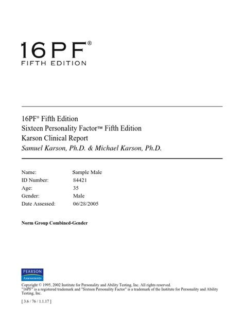 16pf5 Reporte Clínico Pdf Psychology Cognition