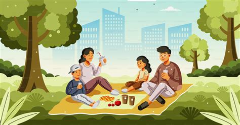 공원에서 피크닉을 즐기는 가족 벡터 Unsplash의 도시 생활 이미지
