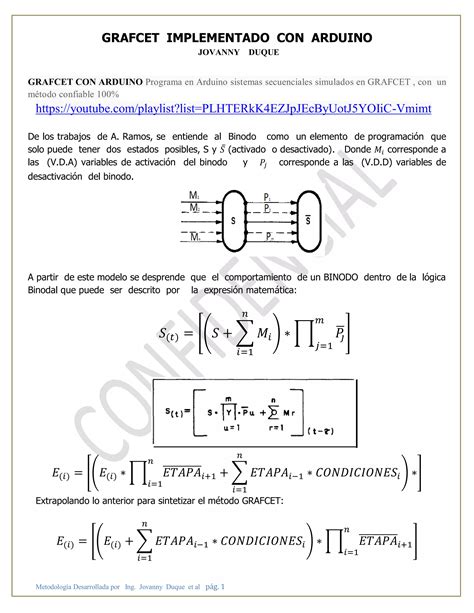 ARDUINO GRAFCET ESTRUCTURAS GRAFCET ECUACION BINODAL CON ARDUINO Pdf