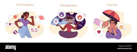 Emotional Intelligence Set Diverse Young Characters Soft Social Skill