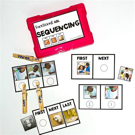 Life Skills Printable Task Box Sequencing 2 3 4 Steps Ausome Speech