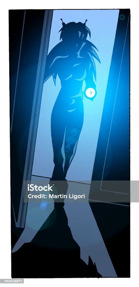 헬리콥터에서 점프 하 고 인질 상황을 입력 하는 특별 한 세력의 애니메이션 소녀의 순서 만화 스타일에 대한 스톡 벡터 아트 및 기타 이미지 만화 스타일 만화책 세로