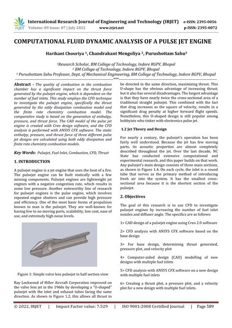 computational fluid dynamic analysis of a pulse jet engine pdf