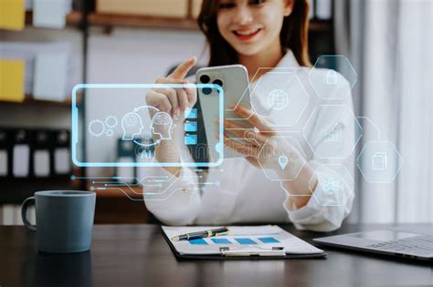 Woman Using Chatbot In Computer And Tablet Smart Intelligence Ai Chat With Ai Artificial