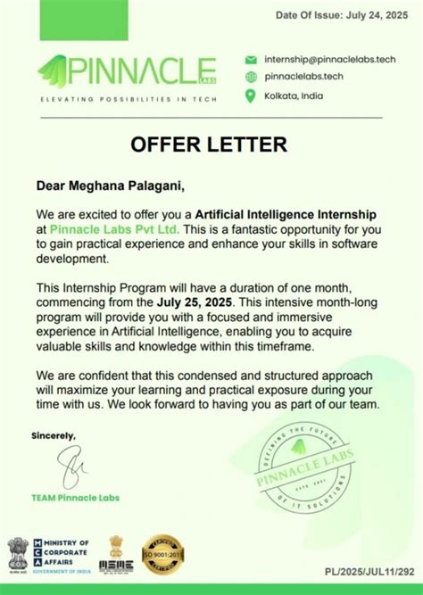 Artificialintelligence Internshipopportunity Learningandgrowing… Meghana Palagani