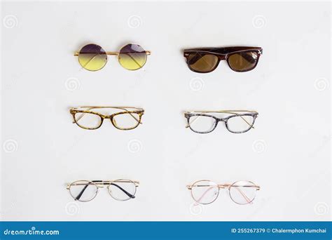 Various Glasses Over The White Background Stock Image Image Of